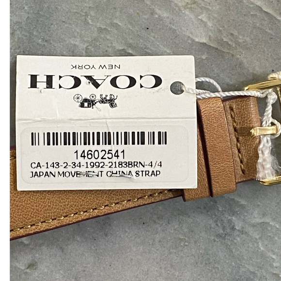 Coach | Accessories | Coach Mens Harrison Camel Leather Strap Watch ...